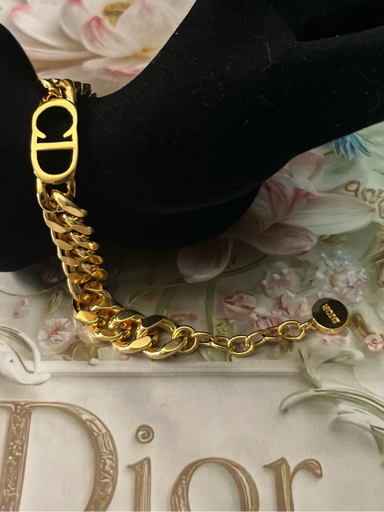 Dior | Jewelry | Christian Dior Gold Chain Bracelet With Cd Logo | Poshmark